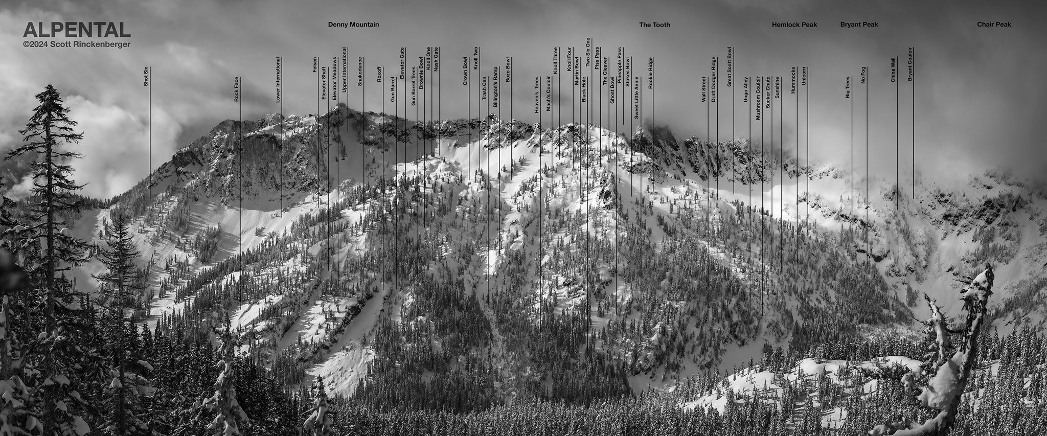 60x25 Alpental Backcountry Archival Photo Print